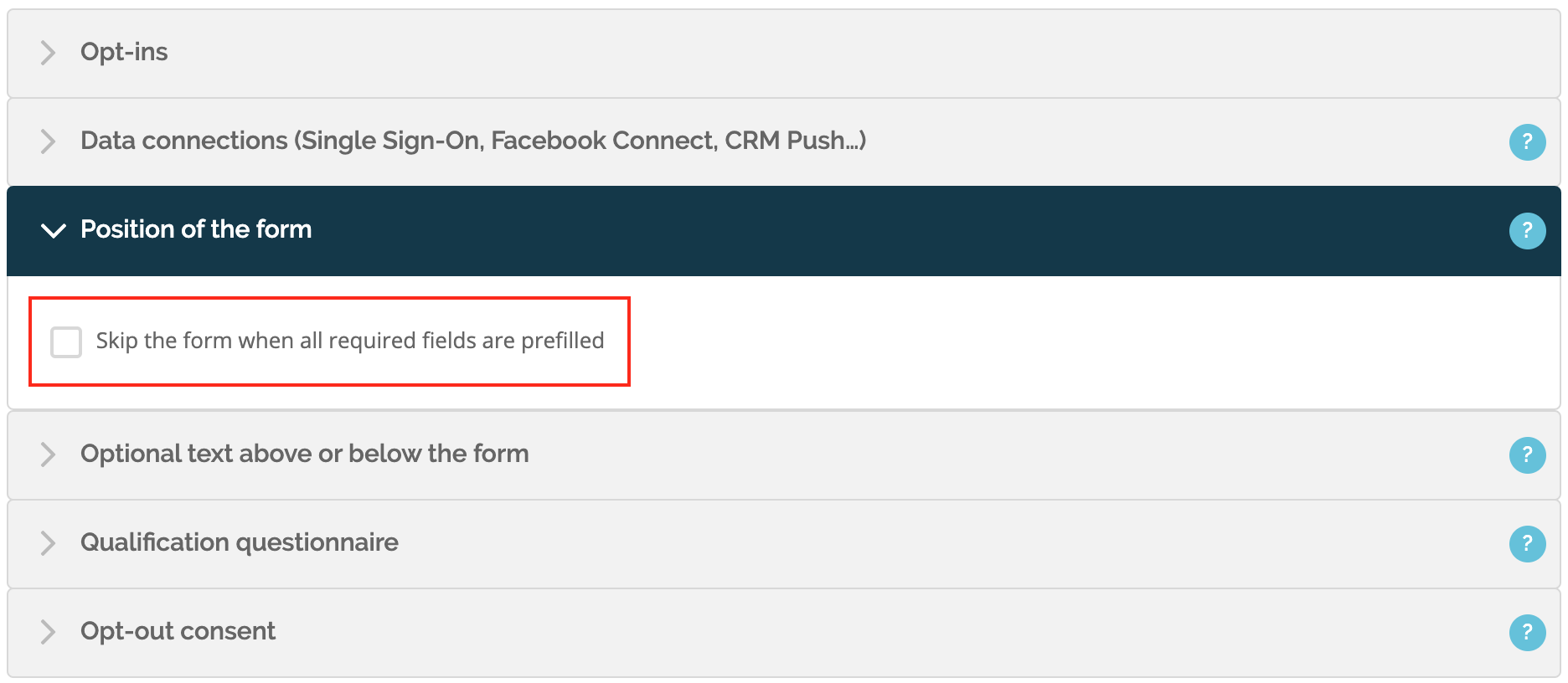 Hide or lock prefilled fields and opt-ins on forms – Qualifio Help Centre