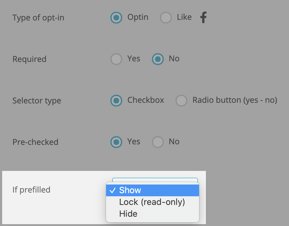 Hide or lock prefilled fields and opt-ins on forms – Qualifio Help Centre